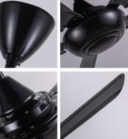 China 56 Inch ABS Black Ceiling Fan Low Noise With Remote Control for sale