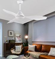 China White 48In Bathroom Ceiling Fan With Light 3 ABS Blades for sale