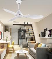 China White 48In Bathroom Ceiling Fan With Light 3 ABS Blades for sale