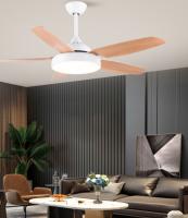 China 5 ABS Blade Fandelier 52 Inch Ceiling Fan With Light White And Brown for sale