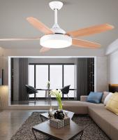 China 5 ABS Blade Fandelier 52 Inch Ceiling Fan With Light White And Brown for sale
