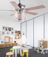 China 5 Plywood Blades 52 Inch Fandelier Modern LED Ceiling Fan DC Motor for sale