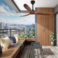 China 56in Wood 3 Blade Ceiling Fan ECO Black And Wood Ceiling Fan for sale