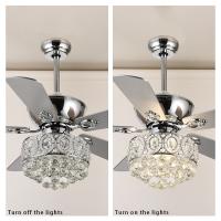 China Crystal Fandelier 52 Inch Hugger Ceiling Fan With 5 Plywood Blades for sale