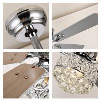 China Crystal Fandelier 52 Inch Hugger Ceiling Fan With 5 Plywood Blades for sale