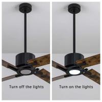 China Retro American Ceiling Fans Brown Plywood 52 Ceiling Fan Light for sale
