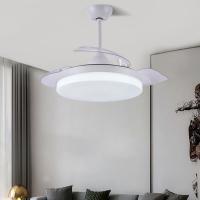 China 3 Color Adjustable Chandelier Ceiling Fan Lamp 36 Inch Remote Control Invisible Ceiling Fan With Light for sale