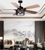 China ECO 52In American Ceiling Fans Plywood Blades Remote Ceiling Fan With Light for sale