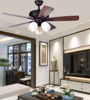 China Classic Antique Brass Ceiling Fan With Light Pull Chain AC Motor for sale