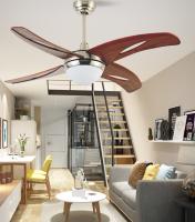 China Remote Control Solid Wood Ceiling Fan 4 Blades For Living Room for sale