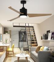 China 52In Americana Ceiling Fan Dc Ceiling Fan With Remote Black Brown for sale
