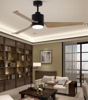 China 52In Americana Ceiling Fan Dc Ceiling Fan With Remote Black Brown for sale