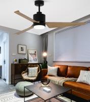 China 52In Americana Ceiling Fan Dc Ceiling Fan With Remote Black Brown for sale