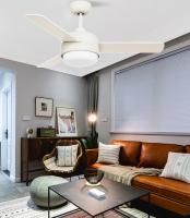 China White 52in Contemporary Ceiling Fans For Living Rooms Bedrooms for sale