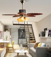 China 5 Blades 52In Solid Wood Ceiling Fan With Real Wood Blades for sale