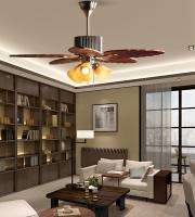 China 5 Blades 52In Solid Wood Ceiling Fan With Real Wood Blades for sale