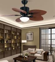 China ABS Blades Modern Ceiling Fans With Light 52 Inch Black And Brown for sale