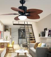 China ABS Blades Modern Ceiling Fans With Light 52 Inch Black And Brown for sale