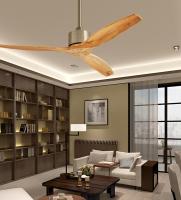 China DC Motor Real Wood Ceiling Fan With Light Wood / Remote Control for sale