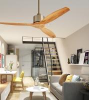 China DC Motor Real Wood Ceiling Fan With Light Wood / Remote Control for sale