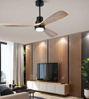 China Bedroom Solid Wood Ceiling Fan With Light 52in Modern Wood Ceiling Fan for sale