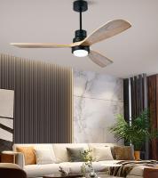 China Bedroom Solid Wood Ceiling Fan With Light 52in Modern Wood Ceiling Fan for sale