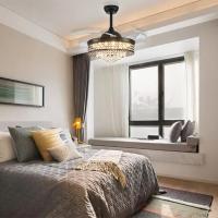 China ECO Chandelier Fans With Retractable Blades 52 Inch Retractable Ceiling Fan for sale