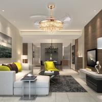 China ECO Chandelier Fans With Retractable Blades 52 Inch Retractable Ceiling Fan for sale