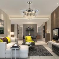 China Retractable Fan Chandelier 52 Inch Fan With Retractable Blades for sale