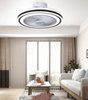 China Low Profile Flush Mount Bladeless Ceiling Fan With Light Remote Control for sale