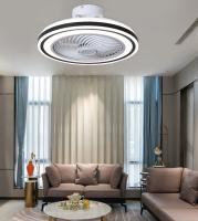 China Low Profile Flush Mount Bladeless Ceiling Fan With Light Remote Control for sale