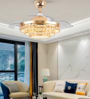 China ECO Retractable Smart LED Ceiling Fan Light Quiet DC Fan With Light for sale