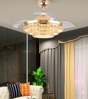 China ECO Retractable Smart LED Ceiling Fan Light Quiet DC Fan With Light for sale