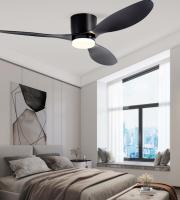 China Bedroom Hanging Ceiling Fan With Light Black Three Blade Ceiling Fan for sale