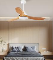 China 52in Living Room Fans Modern LED Ceiling Fan ABS Blades Brown for sale