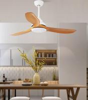 China 52in Living Room Fans Modern LED Ceiling Fan ABS Blades Brown for sale