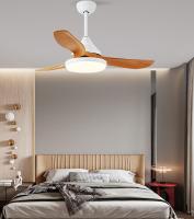 China White Brown 3 Blades 52 Inch Ceiling Fan With Light And Remote for sale