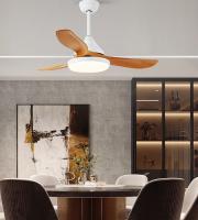 China White Brown 3 Blades 52 Inch Ceiling Fan With Light And Remote for sale