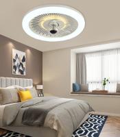 China Retractable Smart Bladeless Ceiling Fan Fandelier Chandelier Fan For Bedroom for sale