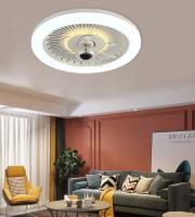 China Retractable Smart Bladeless Ceiling Fan Fandelier Chandelier Fan For Bedroom for sale