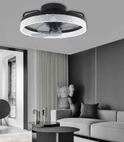 China Black Chandelier Bladeless Ceiling Fan Low Noise Ceiling Fan Fandelier for sale