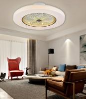 China White Retractable Ceiling Fandelier Bladeless Ceiling Fan With Lighting for sale
