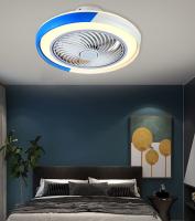China Blue And White Crystal Ceiling Fan 42in Chandelier Fans With Lights for sale
