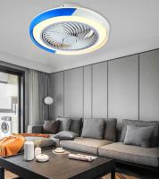 China Blue And White Crystal Ceiling Fan 42in Chandelier Fans With Lights for sale