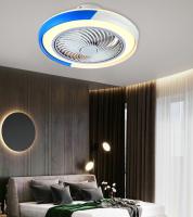 China Blue And White Crystal Ceiling Fan 42in Chandelier Fans With Lights for sale