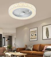 China ABS Low Profile Bladeless Ceiling Fan Chandelier 42in Quiet DC Motor for sale