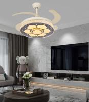 China Quiet DC Folding Ceiling Fan With Light 42 Inch Fan With Folding Blades for sale