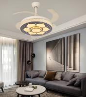 China Quiet DC Folding Ceiling Fan With Light 42 Inch Fan With Folding Blades for sale