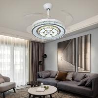 China White 42in Bladeless Folding Ceiling Fan With Light DC Motor for sale