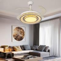 China Smart Control Foldable Blade Fan Ceiling Fans With Lights And Retractable Blades for sale